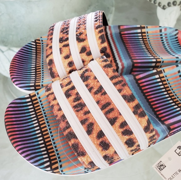 adidas | Shoes | Adidas Farm Leopard Adilette Sandals | Poshmark